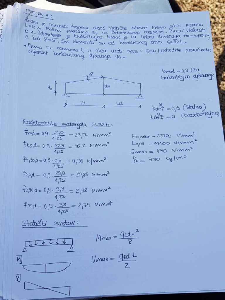 8.ZADATAK Drvene Konstrukcije | PDF
