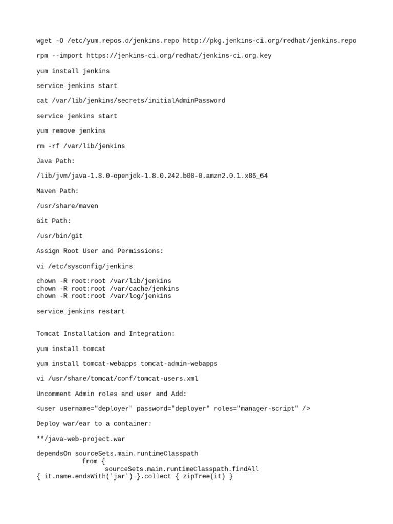Jenkins Commands | PDF | Computers Jenkins Commands | PDF | Computers