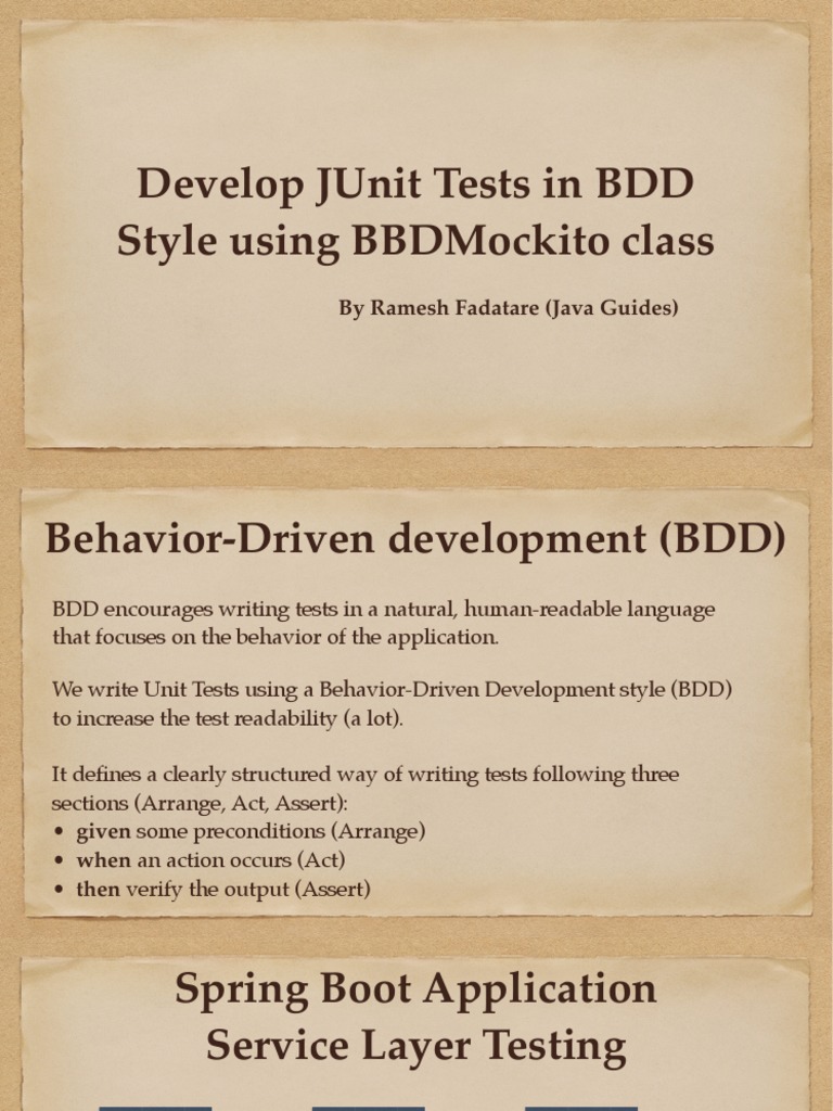 JUnit BDD Testing with BDDMockito | PDF | Computing | Computer Programming
