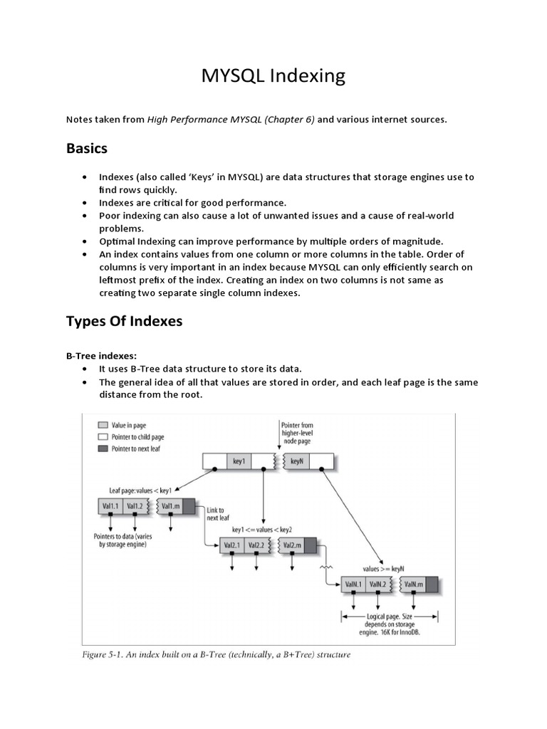 MYSQL Indexing | PDF | Database Index | Software Engineering