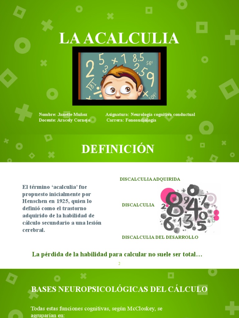La Acalculia | PDF | Neuropsicología | Enfermedad de Alzheimer