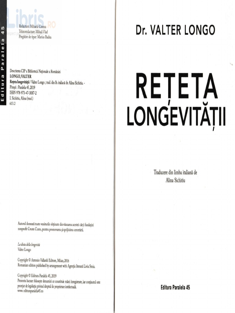 Reteta Longevitatii - Dr. Valter Longo PDF | PDF Reteta Longevitatii - Dr. Valter Longo PDF | PDF