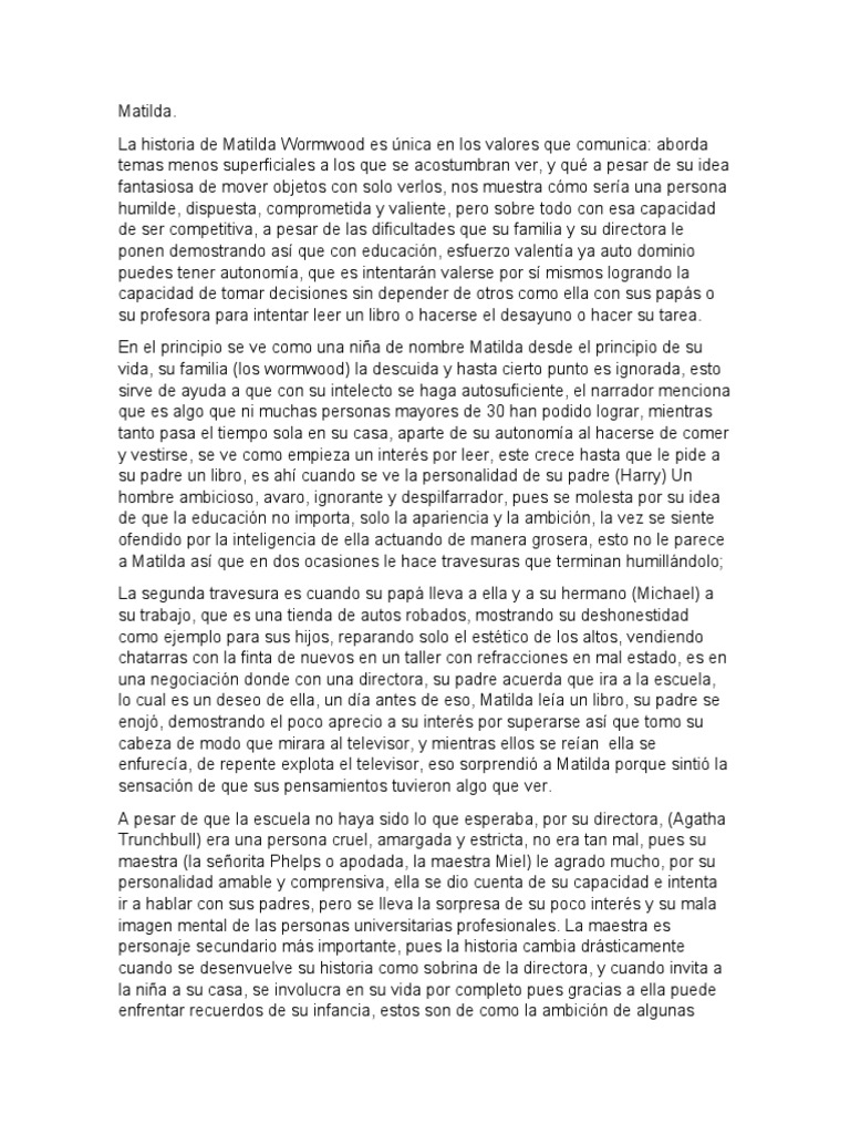 Matilda | PDF | Novela negra, policíaca y suspenso | Ficción general