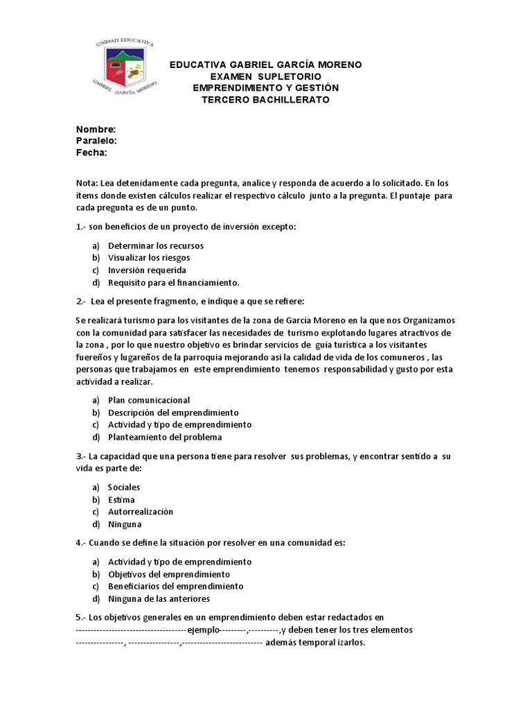 Tercero Bgu 2023 Pdf Iniciativa Empresarial Costo