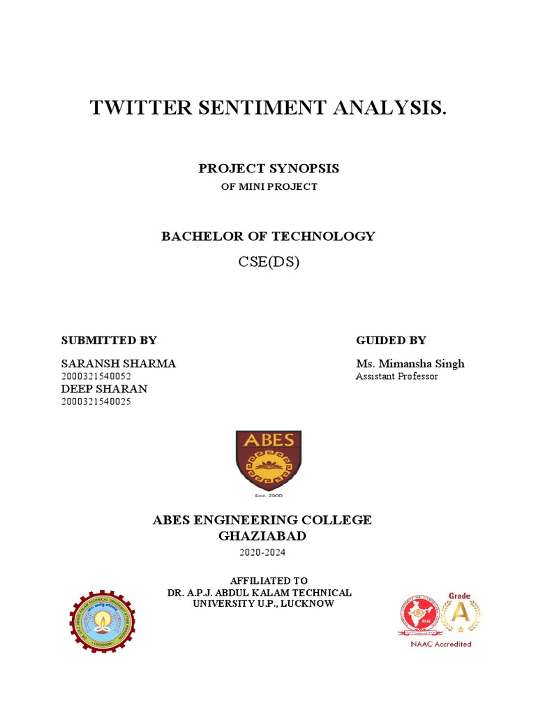 Final Twitter - Sentiment - Analysis - Report | PDF | Microblogging | Cognition