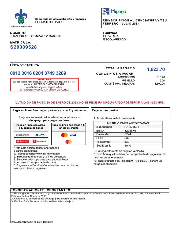 Formato de Pago | PDF | Business | Bancos