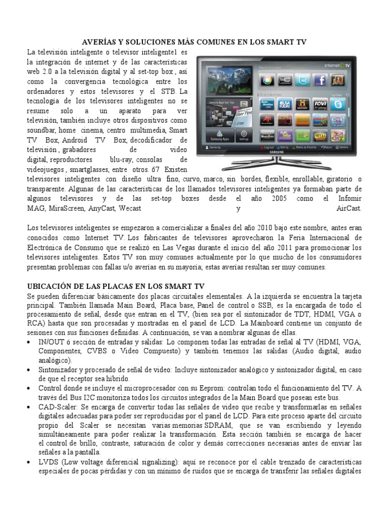 Informe de Averias en Los Smart TV | PDF | Diodo emisor de luz | Pantalla de cristal líquido