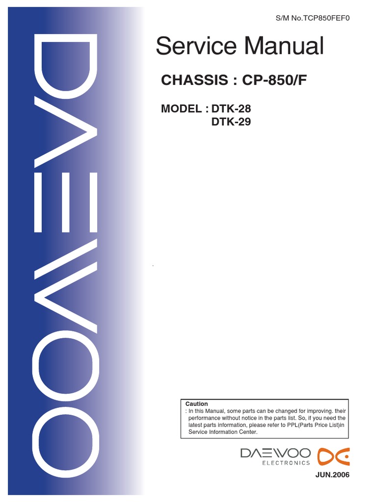Service Manual: CHASSIS: CP-850/F | PDF | High Voltage | Vacuum Tube