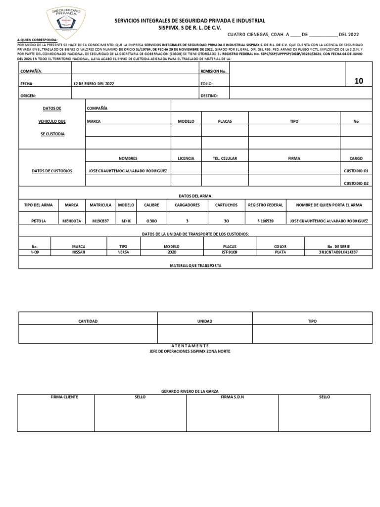 FORMATO EDITABLE TEMOC (1) | PDF | Vuelo | Herramientas