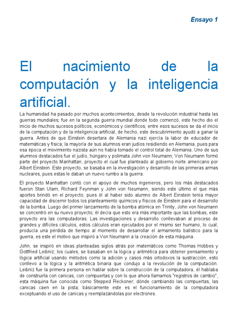 Ensayo 1 | PDF | Informática | Albert Einstein