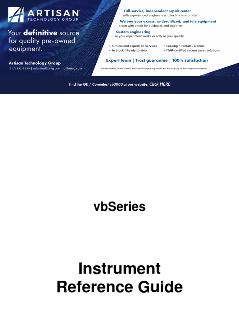 GE - Commtest Vbseries Reference Guide | PDF | Menu (Computing ...