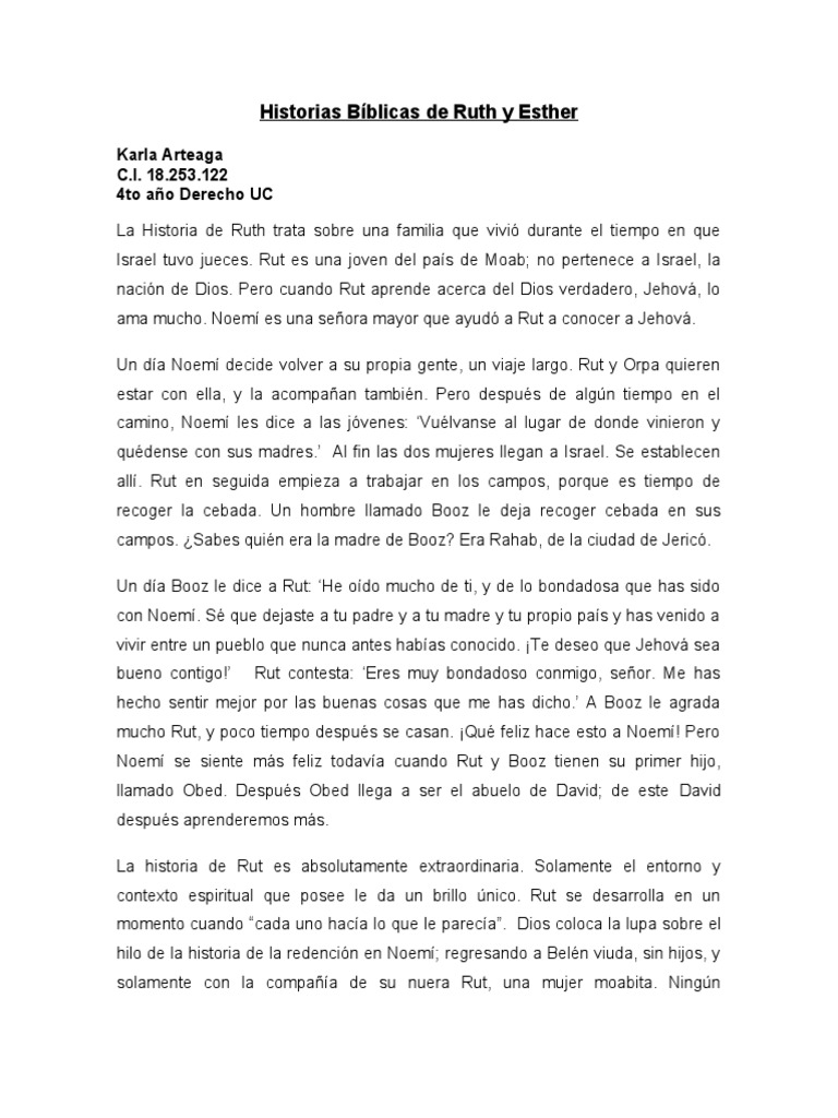 Historias Bíblicas de Ruth y Esther | PDF | Esther