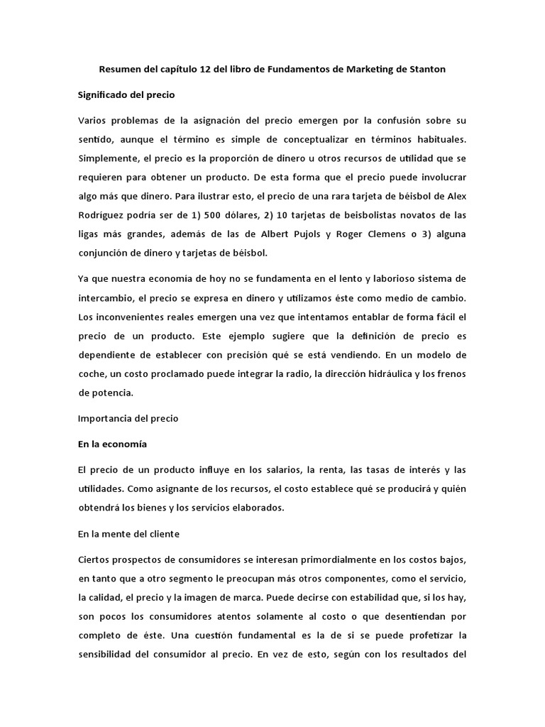 Resumen Del Cap¡tulo 12 Del Libro de Fundamentos de Marketing de Stanton 2 | Descargar gratis ...