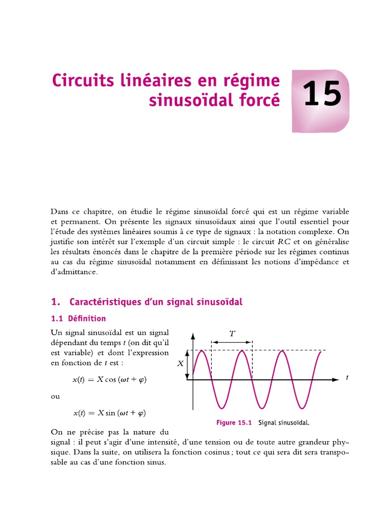 Circuits Linéaires en Régime Sinusoïdal Forcé PDF | PDF