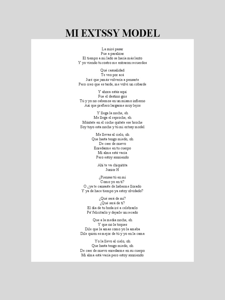 Mi Extssy Model | PDF