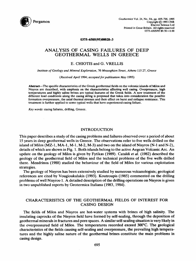 Analysis of Casing Failures of Deep Geothermal Wells in Greece | PDF ...