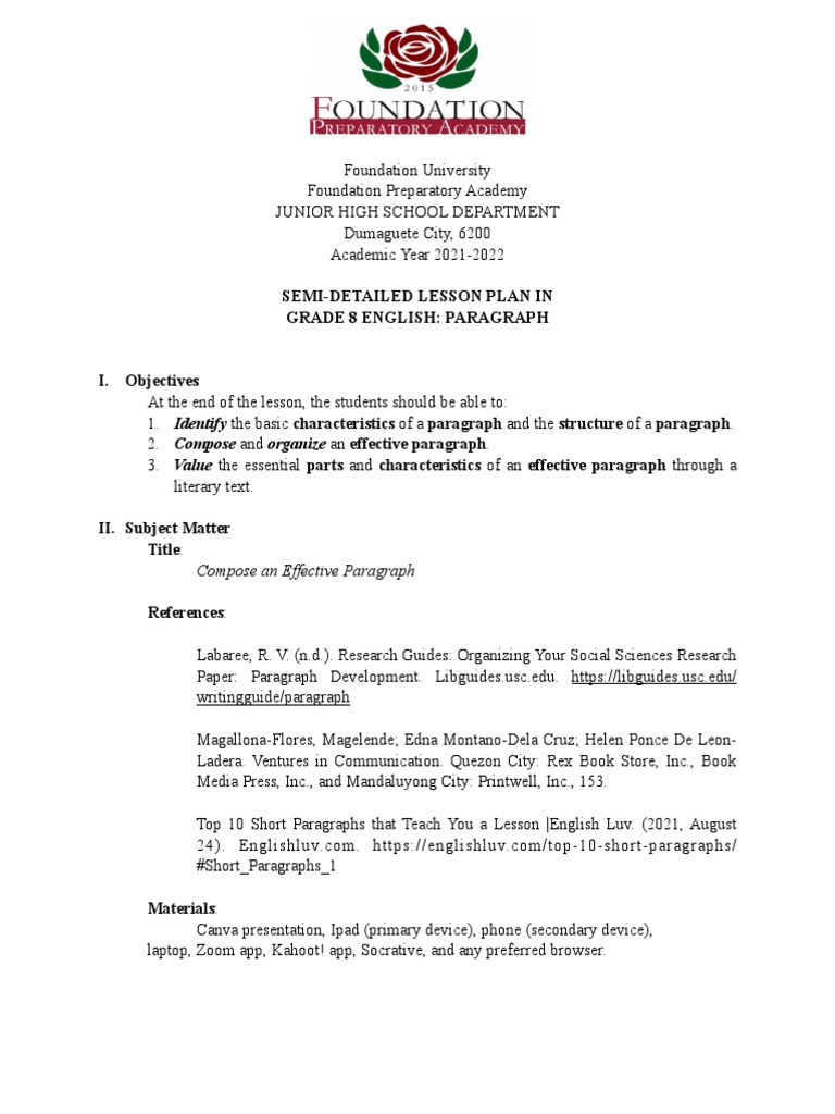 Compose Effective Paragraph | PDF | Paragraph | Question