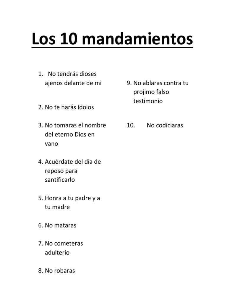 Los 10 Mandamientos PDF | PDF