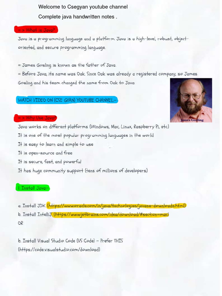 Complete Java Handwritten Notes | PDF