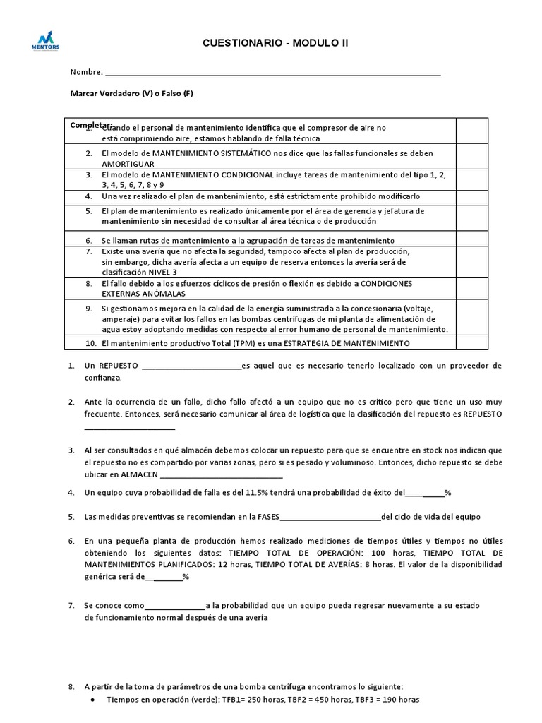 Cuestionario Modulo2 | PDF