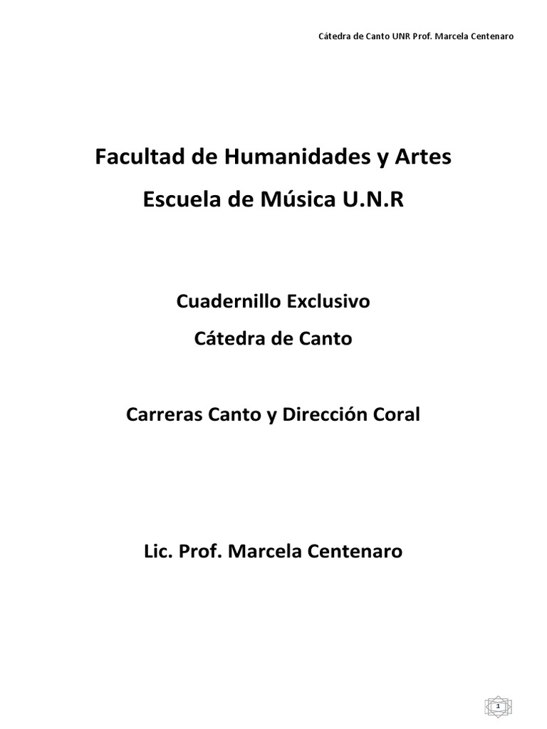 Cuadernill0 Cátedra Canto Pdf Descargar Gratis Pdf Armónico Laringe