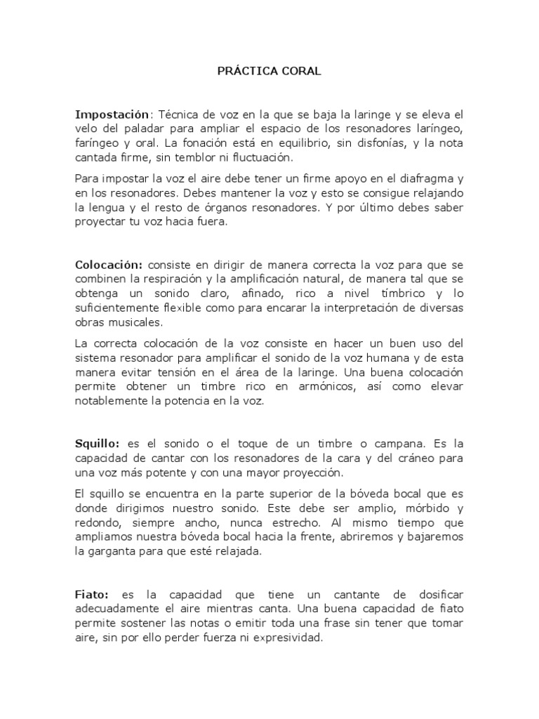 Práctica Coral | PDF | Presentación musical | Música vocal