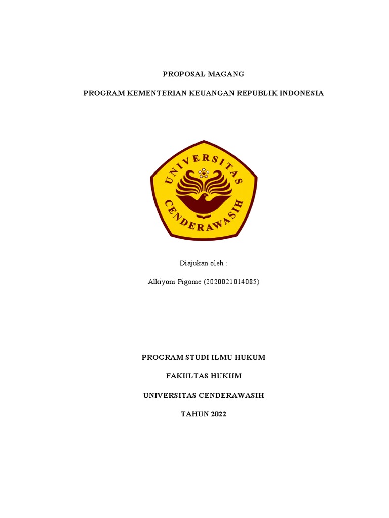 Proposal Magang Kemenkeu Ri 2022 | PDF Proposal Magang Kemenkeu Ri 2022 | PDF