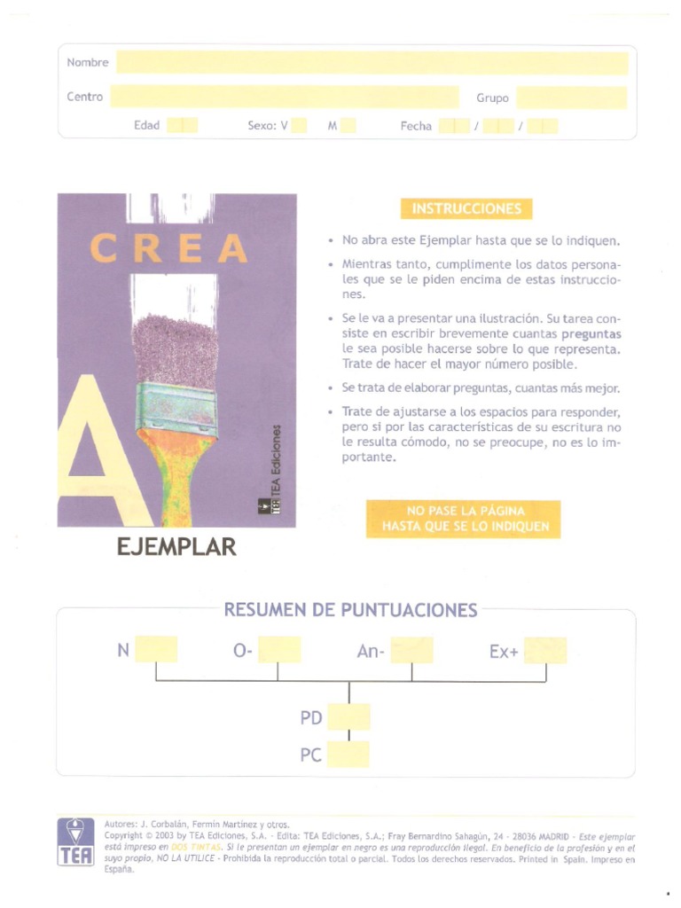 Test Crea Forma A | PDF