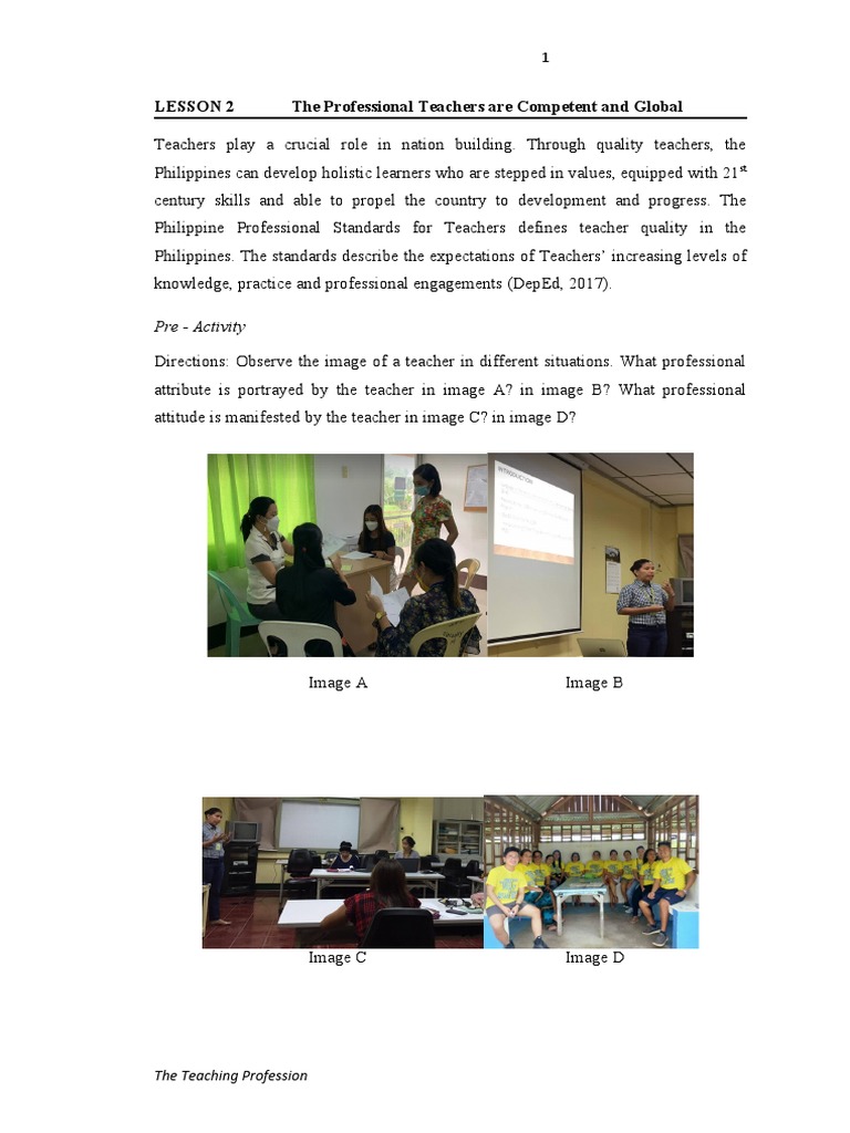 Part 2 Module Final The Professional Teachers Are Com 2 | PDF | Teachers | Schools
