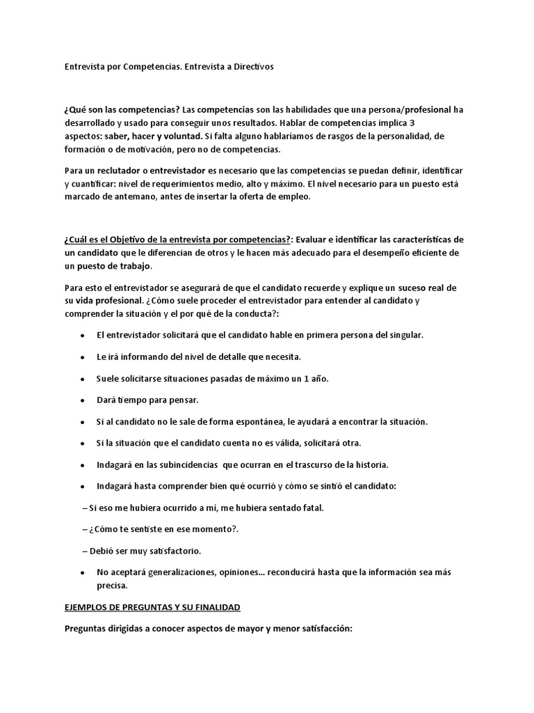 Entrevista Por Competencia | PDF | Ciencias del comportamiento | Conceptos psicologicos