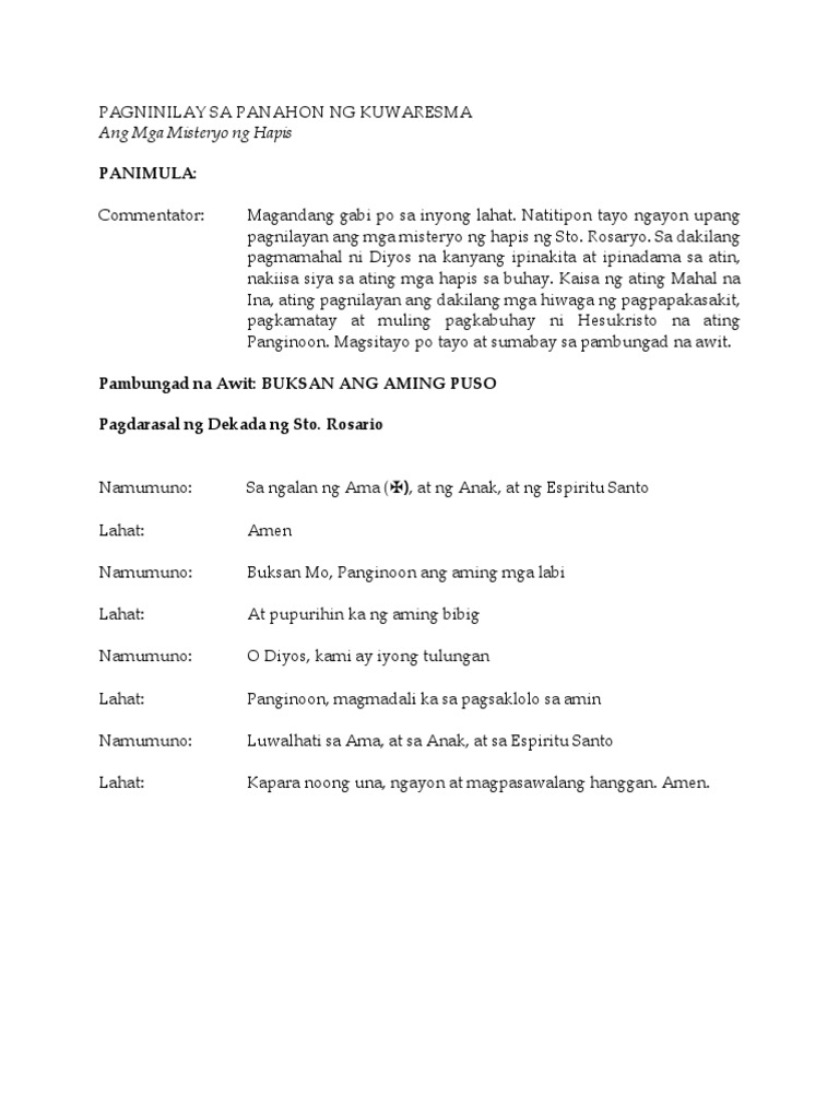 Pagninilay Sa Panahon NG Kuwaresma PDF | PDF