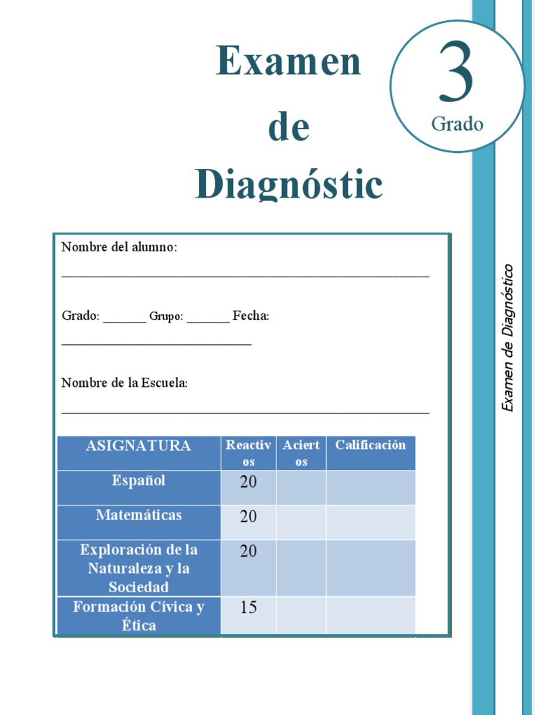 3er Grado - Examen de Diagnóstico | PDF | Dom | Agua