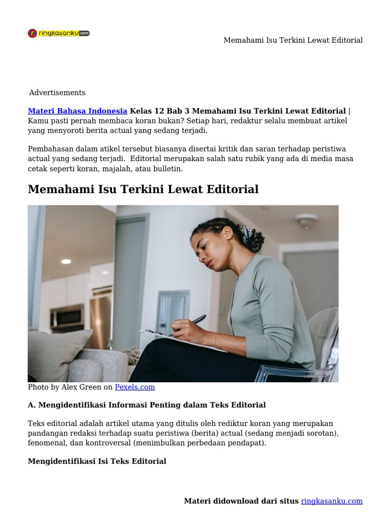 Memahami Isu Terkini Lewat Editorial | PDF