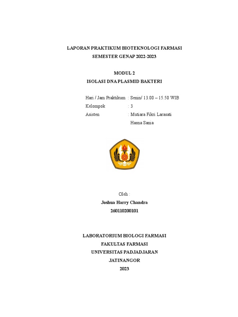 Joshua Harry Chandra - Laprak Modul 2 Bioteknologi | PDF