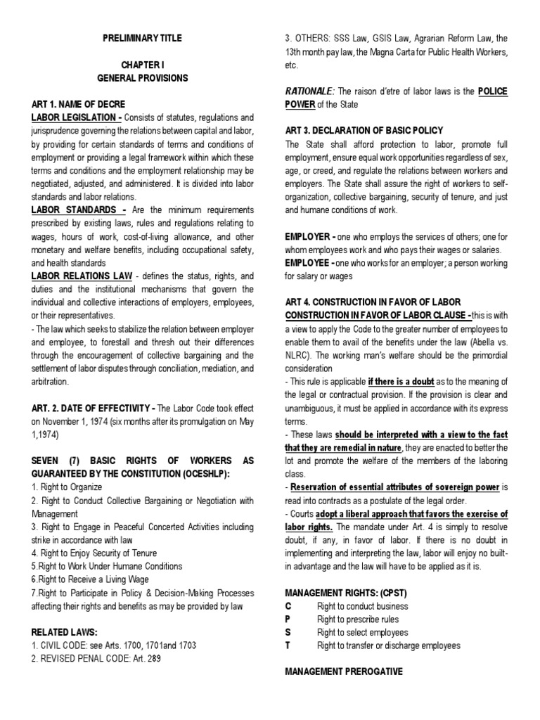 CHRA Labor Code Reviewer PDF | PDF | Cost Of Living | Employment