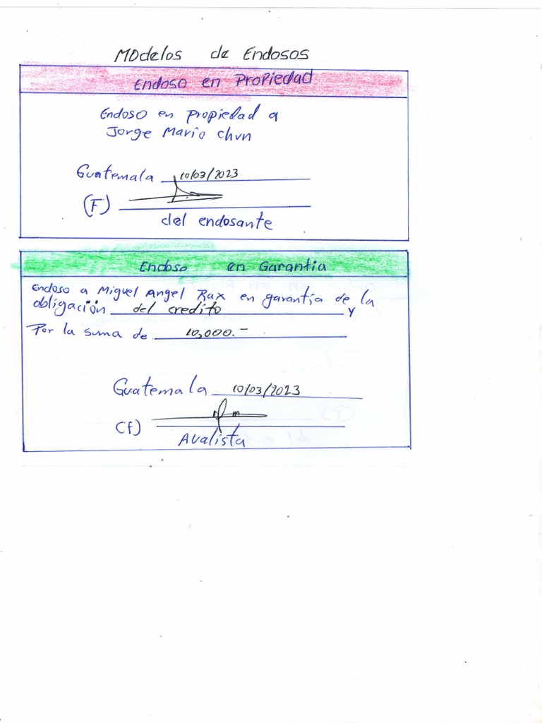 Modelos de Endoso | PDF