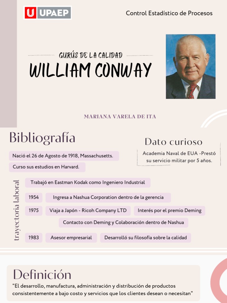 William Conway: Gurú de la Calidad | PDF | Ingeniería Industrial ...