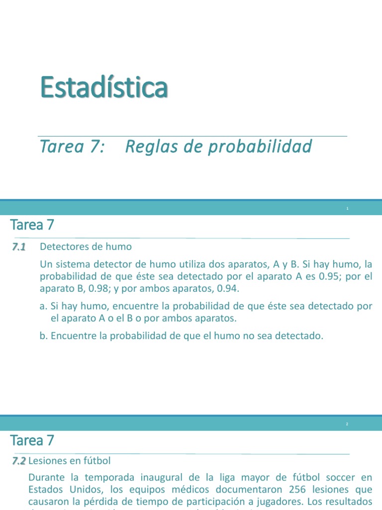 Estadística 2023 Tarea 7 | PDF