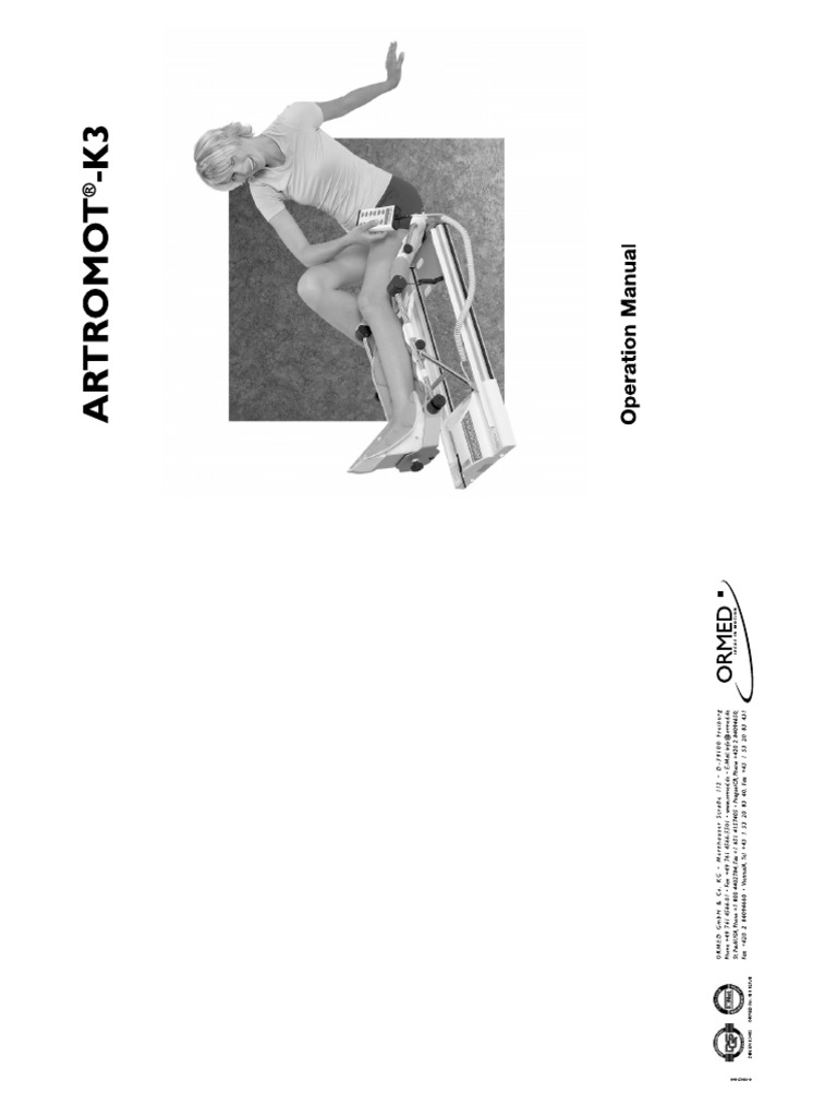 Artromot K3 Knee CPM Operations Manual SN 3000 To 9999 | PDF