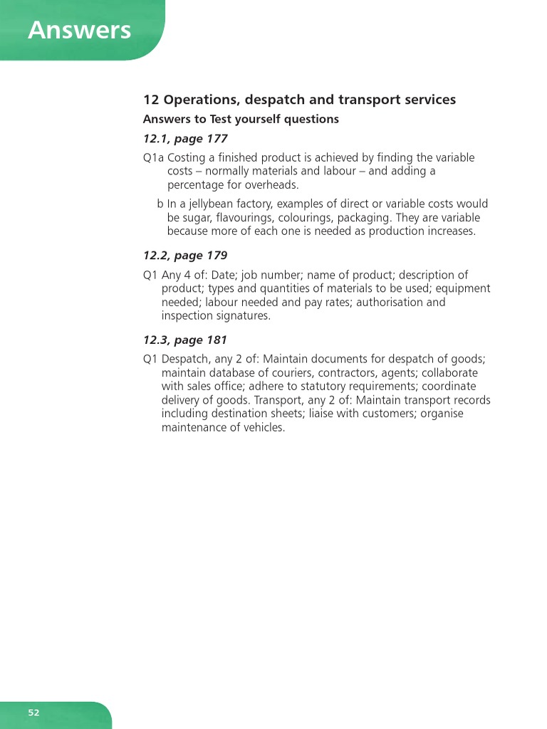 Operations Despatch And Transport Services Pdf Delivery Commerce