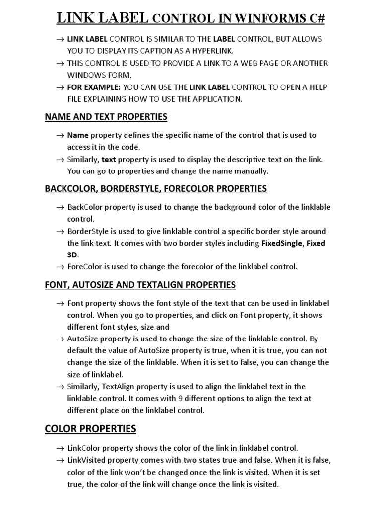 3 Link Label Winform Pdf