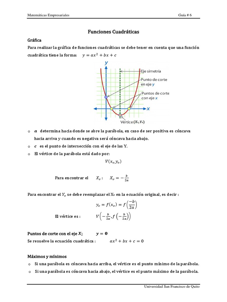 Guía 6 Funciones Cuadráticas | PDF | Ecuación cuadrática | Objetos ...