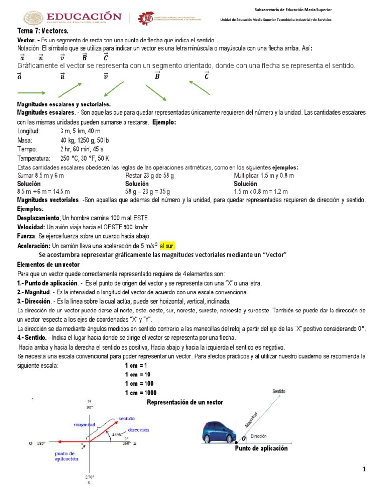 Tema 7 Vectores PDF | PDF | Vector Euclidiano | Sistema de coordenadas ...