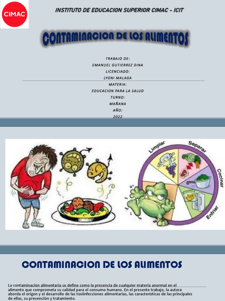 Contaminacion de Los Alimentos | PDF | Alimentos | Enfermedades transmitidas por alimentos