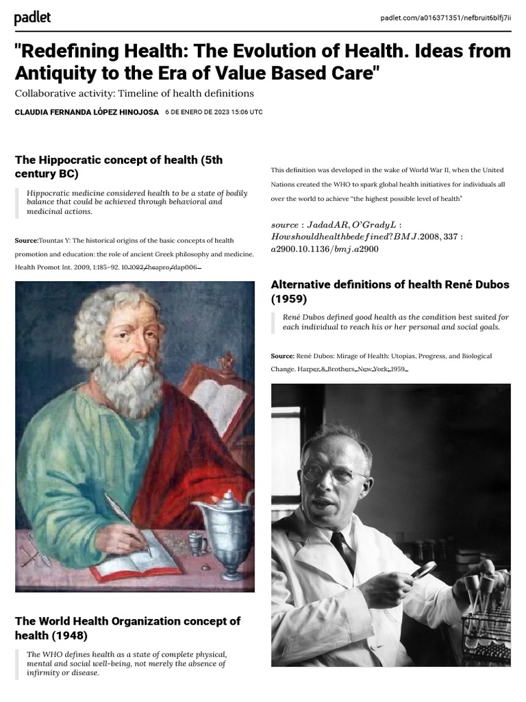 Redefining Health: The Evolution of Health. Ideas From Antiquity To The ...