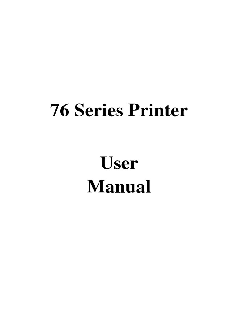 76 User Manual | PDF | Printer (Computing) | Computing