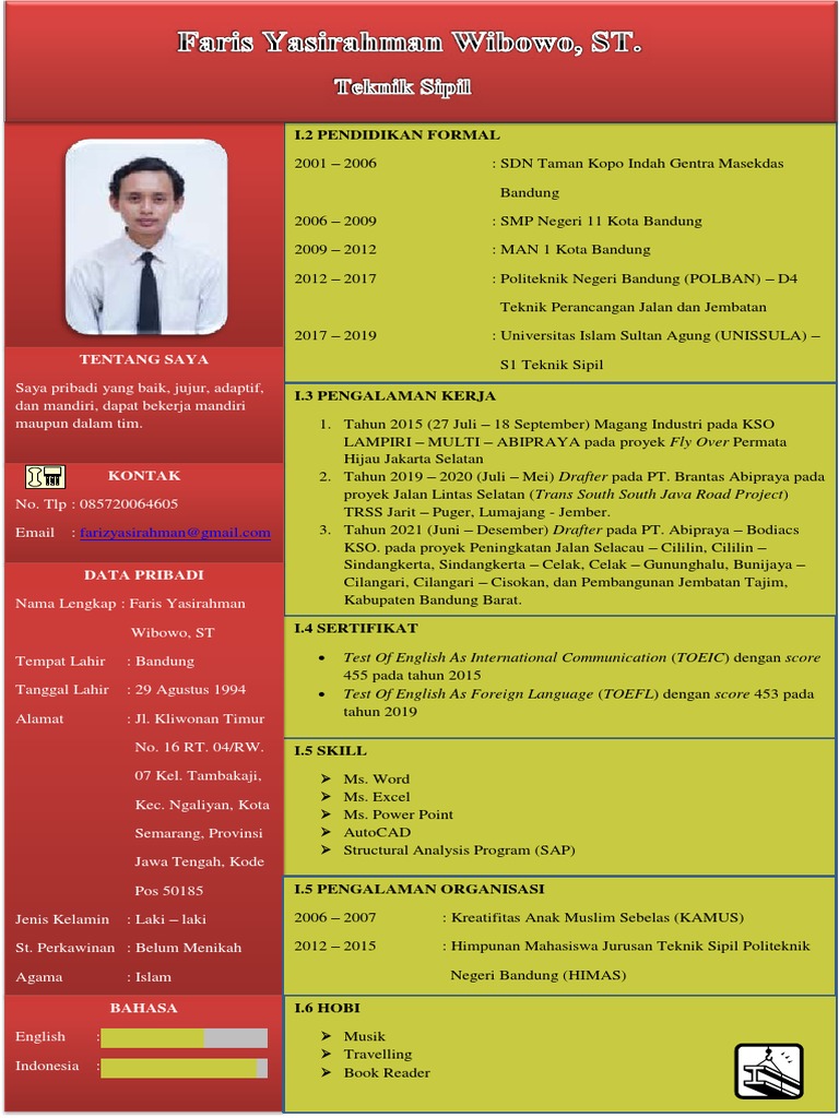 Faris Yasirahman Wibowo - CURRICULUM VITAE (CV) - ALL (1) NEW | PDF