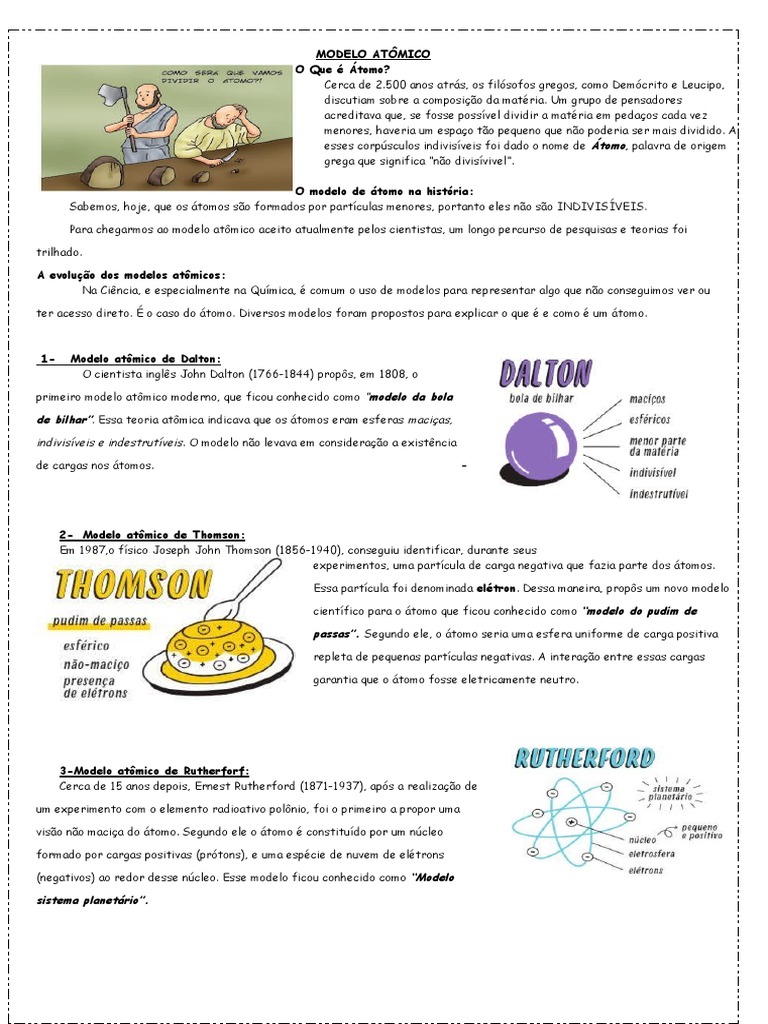 Modelos Atomicos | PDF | Átomos | Núcleo atômico