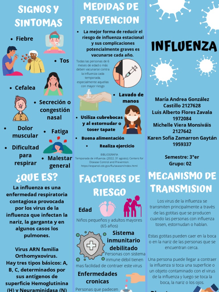 Triptico Influenza PDF | PDF | Influenza | Inmunología