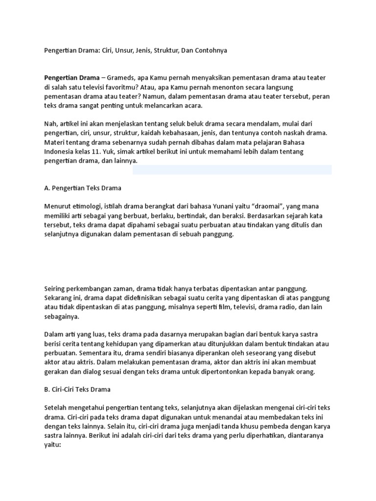 Pengertian Drama | PDF